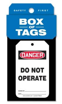 DANGER DNO TAG, WHI, BX/50 — Kost Fire Equipment Ltd